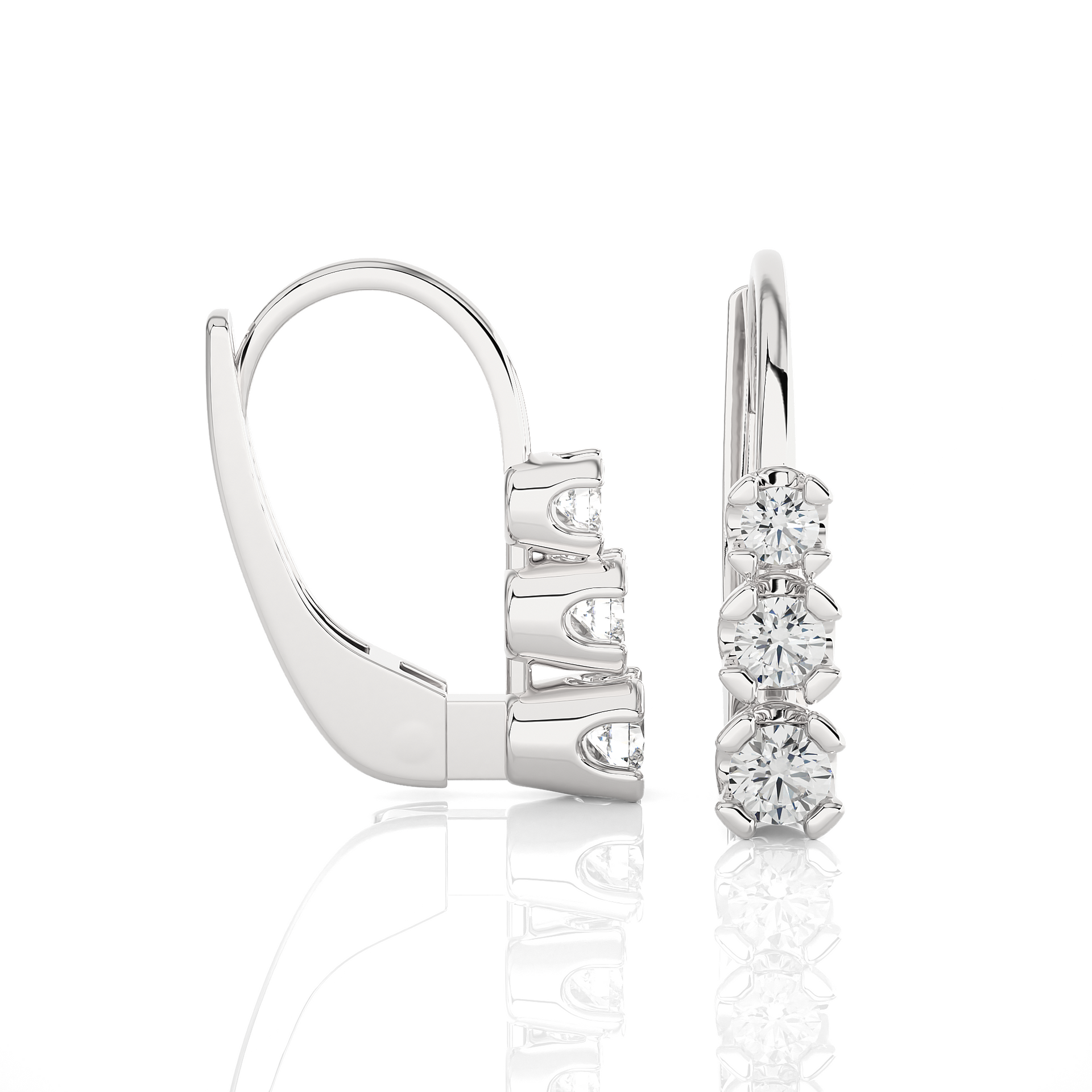 3 Stone Sparkling Earrings